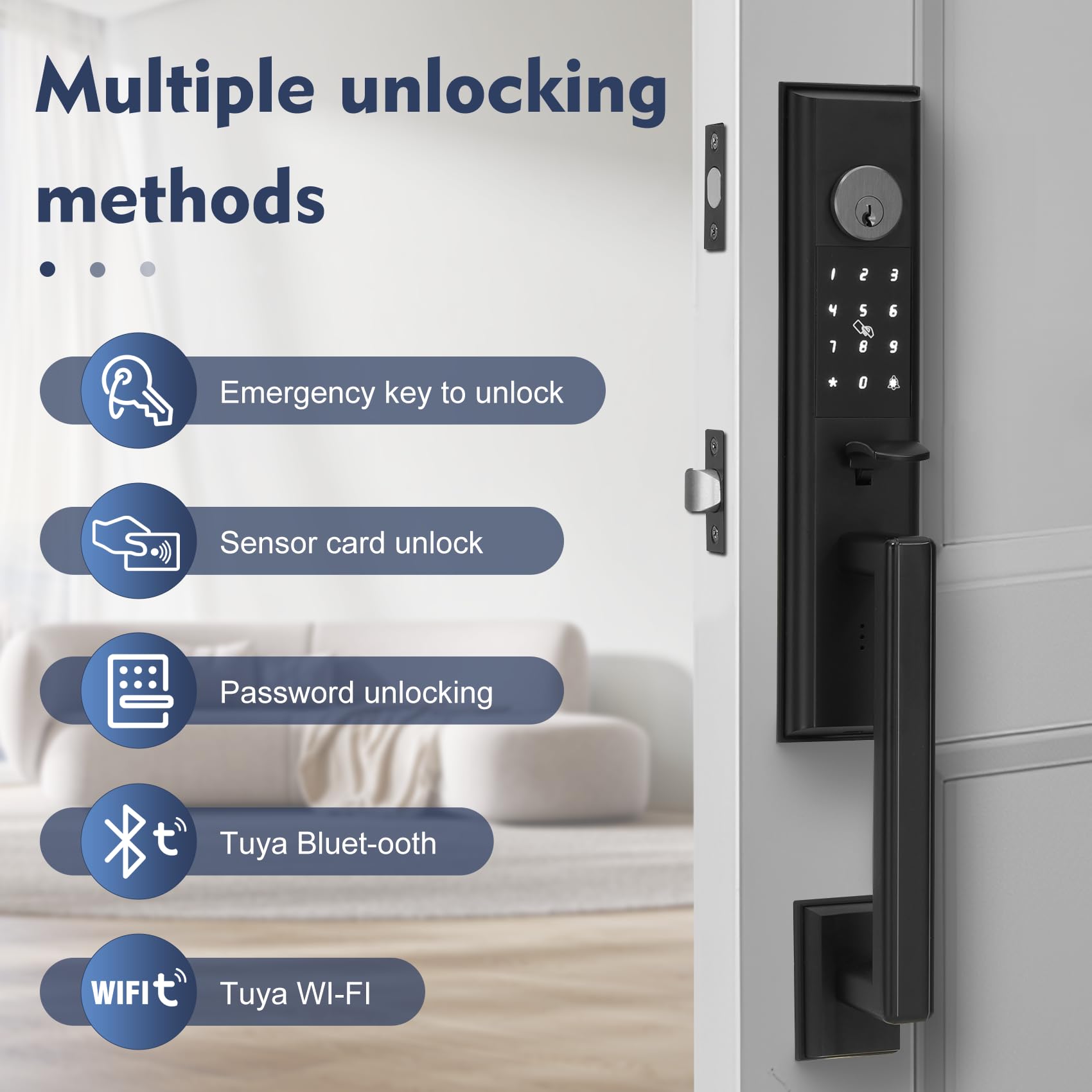 Snapklik.com : Smart Front Door Lock Set: Keyless Entry Door Lock ...