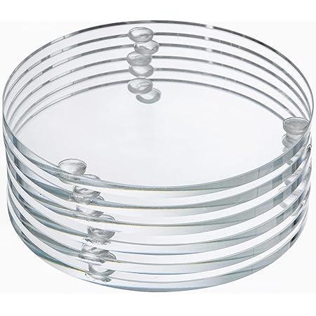 Amazon.com: iDesign Rain Stainless Steel Drink Coasters with Holder for ...