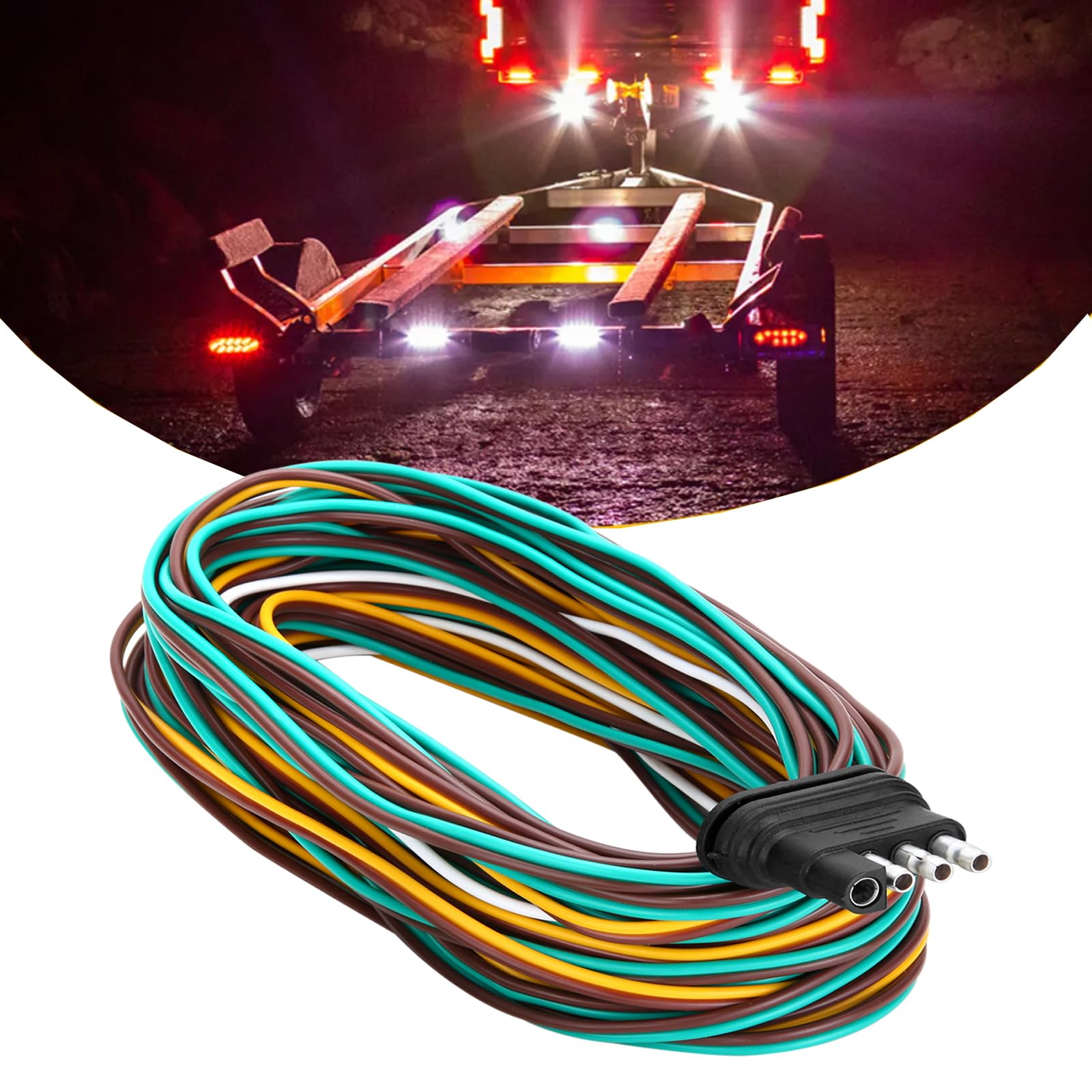 Snapklik.com : 25FT 4 Wire Trailer Wire, 18 AWG Color Coded Trailer ...