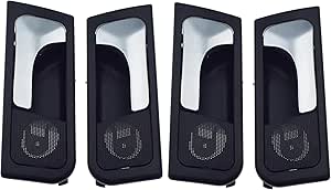 Amazon.com: Car 4Pcs Inner Door Handle Chrome with Black Trim Front ...