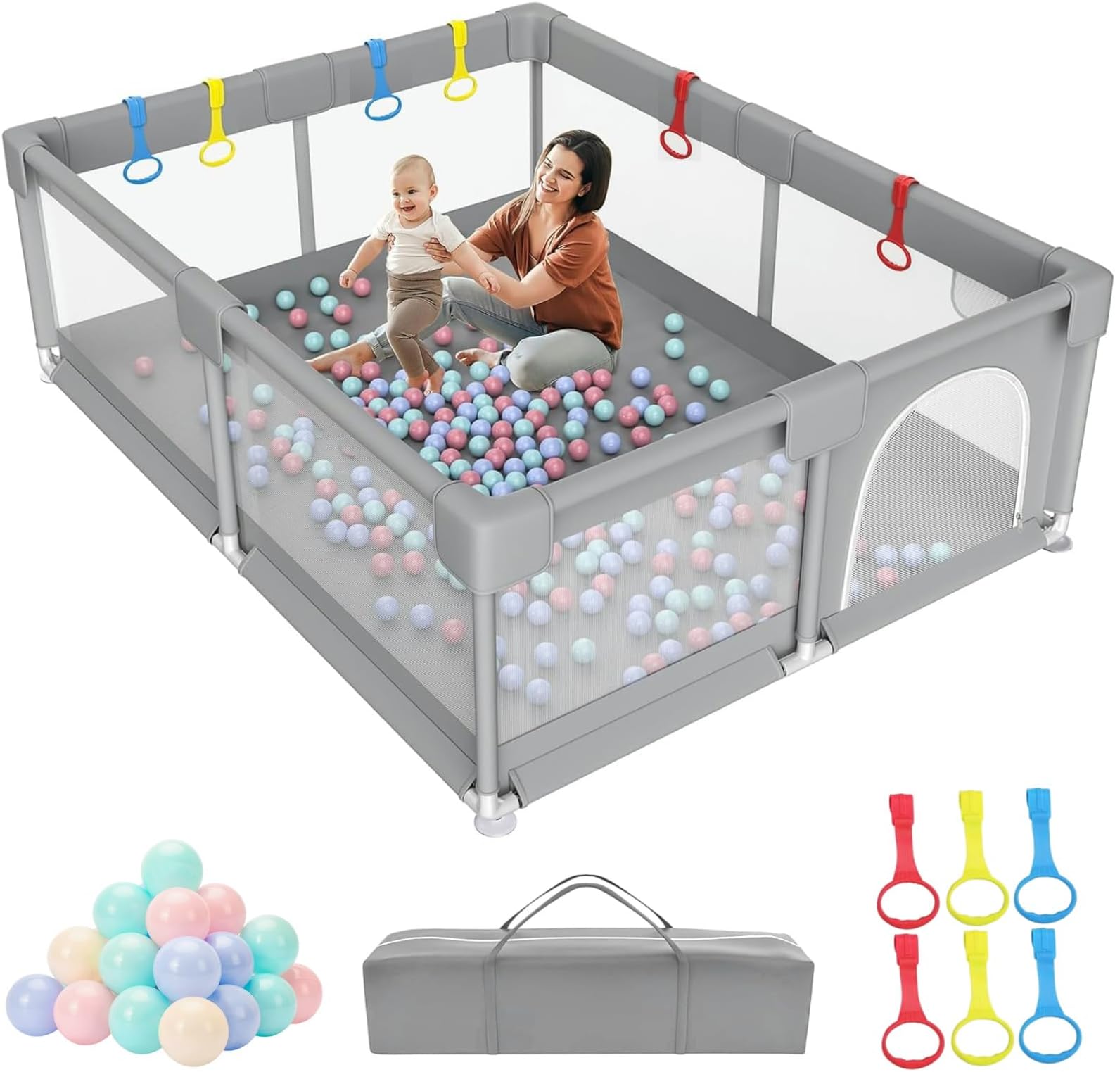 Gdaytao Large Baby Play Pen 200x180cm - Premium Oxford Fabric Playpen ...
