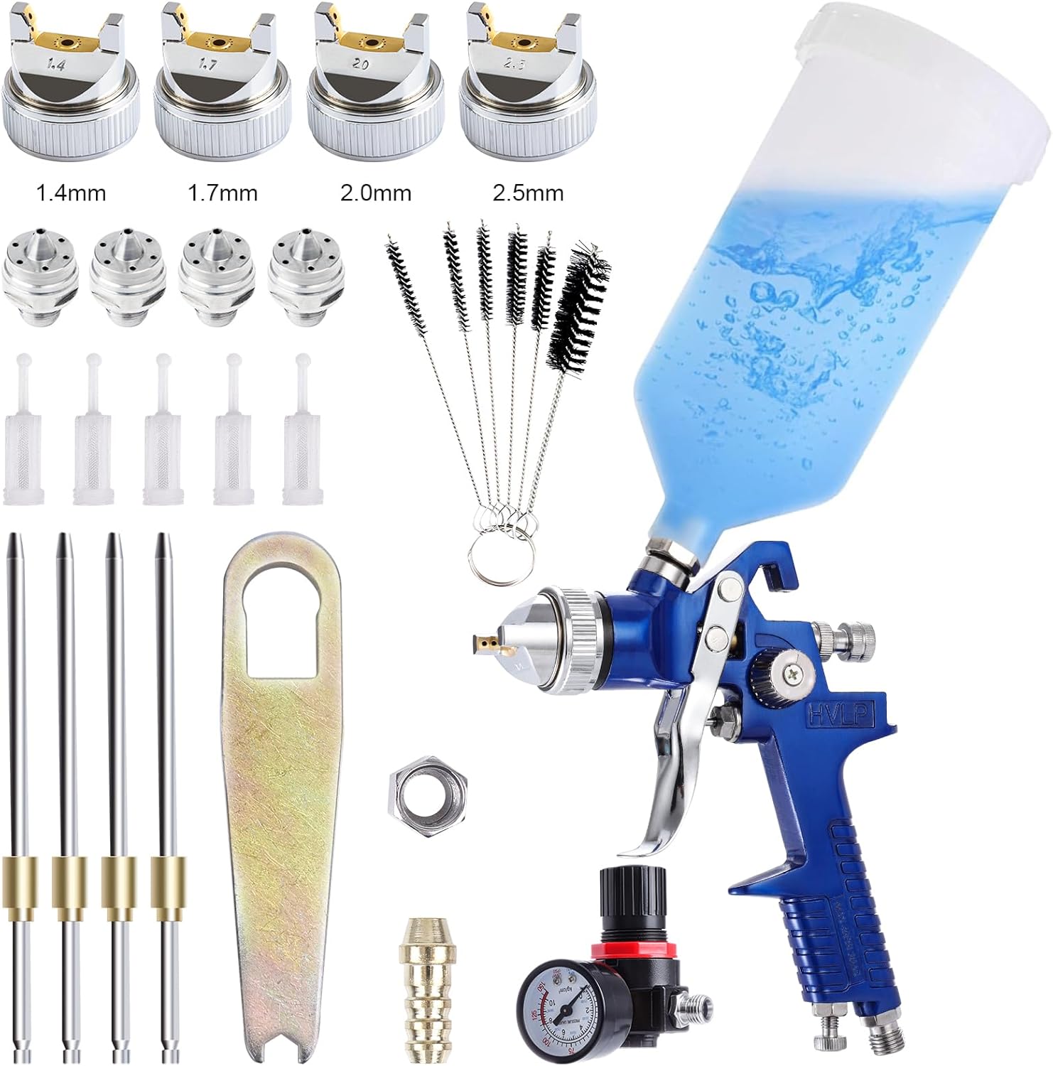 Amazon.com: BANG4BUCK HVLP Spray Gun, 4 Nozzles Car Paint Spray Guns with 1.4mm 1.7mm 2.0mm 2 ...