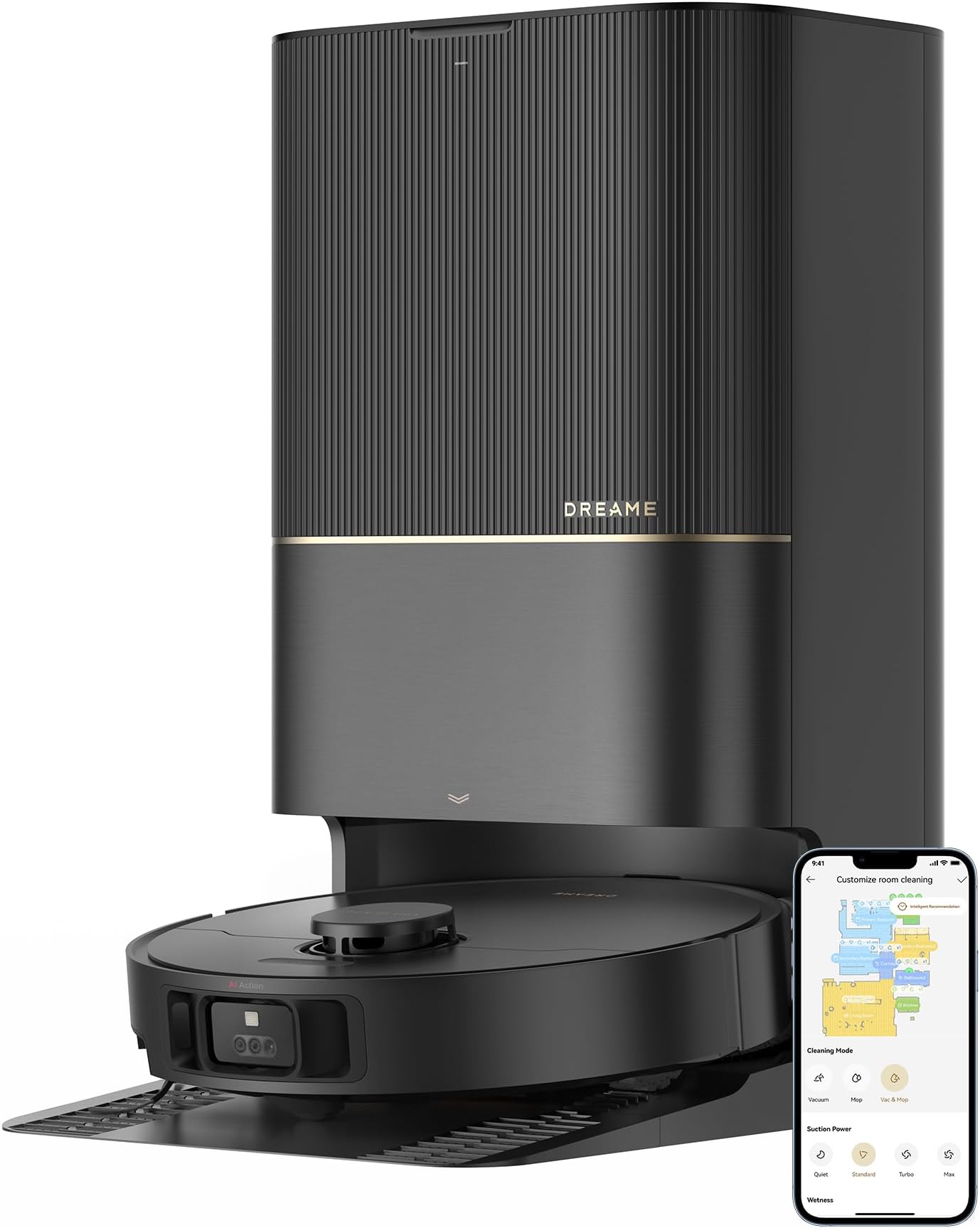 dreame X40 Ultra Robotic Vacuum with Removable & Liftable Mop, 12,000Pa Suction, SideBrush ...