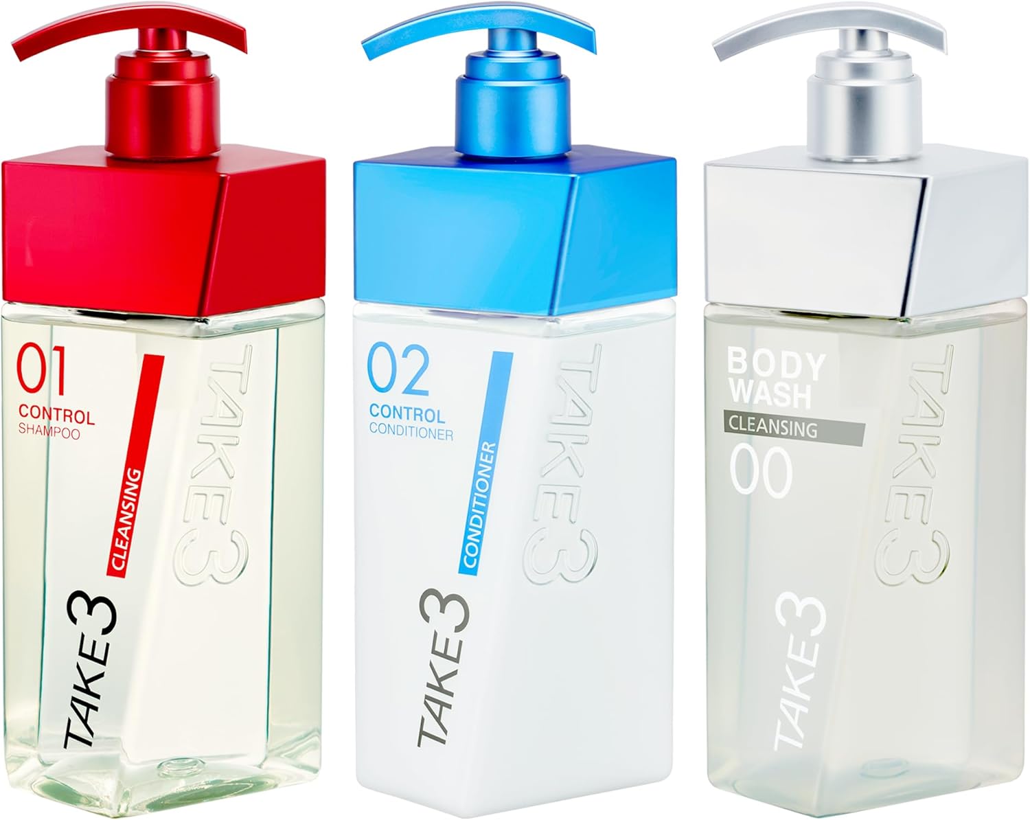 Amazon | TAKE3(テイクスリー) メンズ ヘア&ボディケア 本体3点セット コントロールシャンプー クレンジング 400mL & コントロールコンディショナー 400g ...