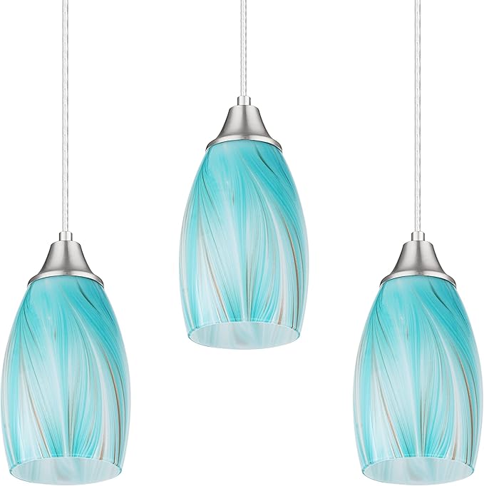 karyfine Mini Art Glass Pendant Light Kitchen Island,Handcrafted Blown ...