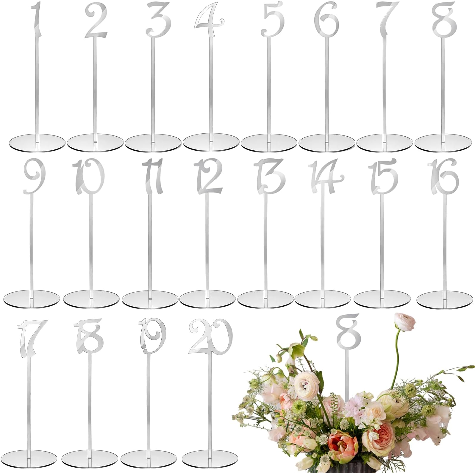 Amazon.com: 20 Pcs Table Numbers Wedding Table Numbers Wood Table ...