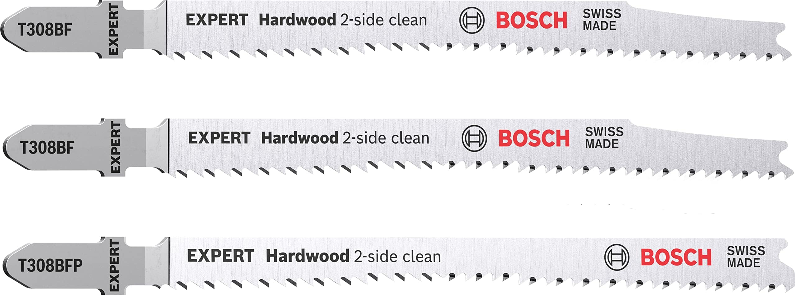 Bosch 3x EXPERT Hardwood 2-side clean Jigsaw Blade Set (for Plastic ...