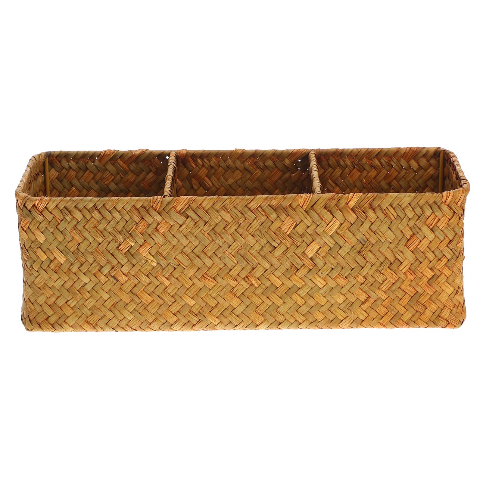 Amazon.com - HOMSFOU Seagrass Storage Basket 3 Compartment Woven Tea ...