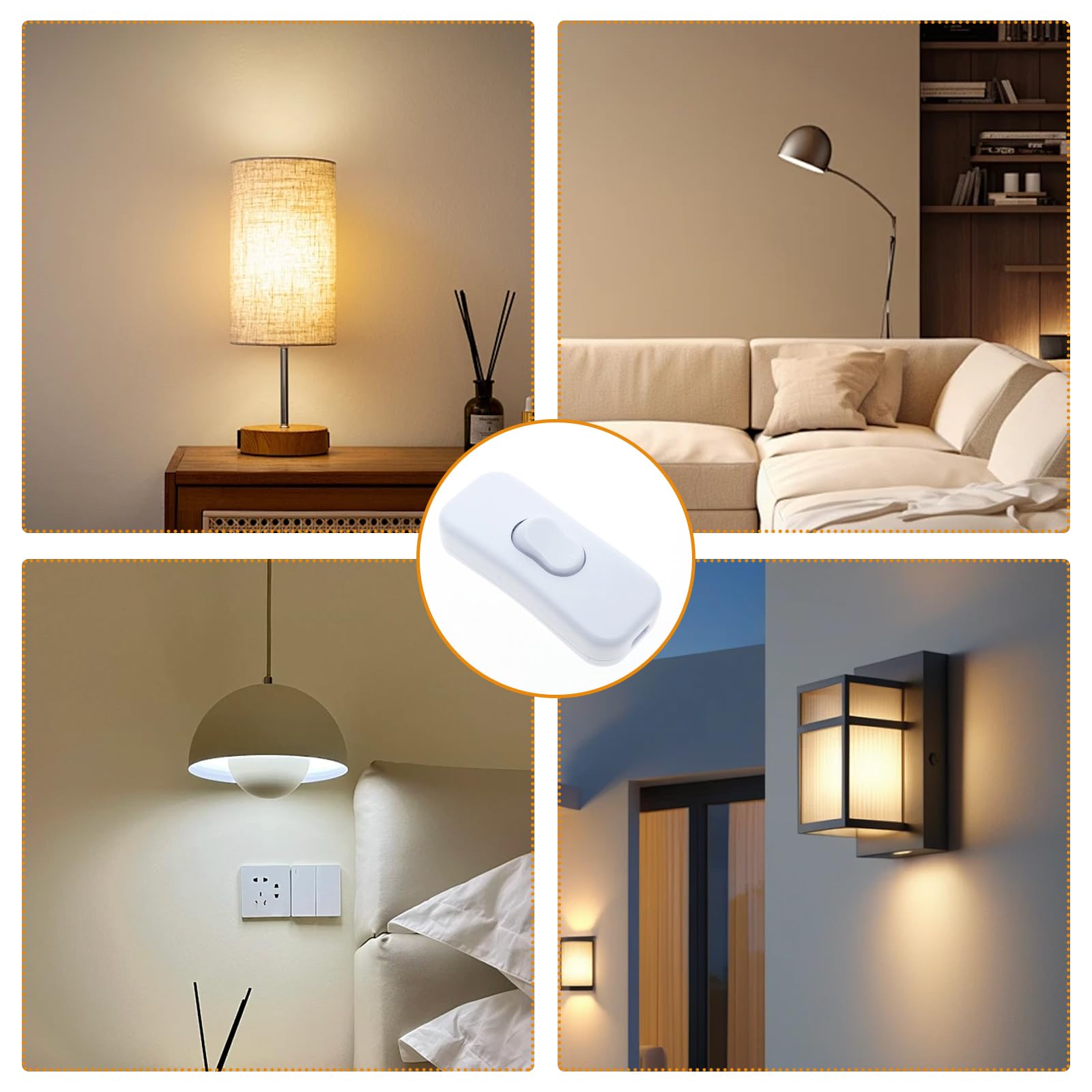 2 Amp Torpedo Switch PMS In-Line Table Lamp Switch - 2 Amp, White, For ...