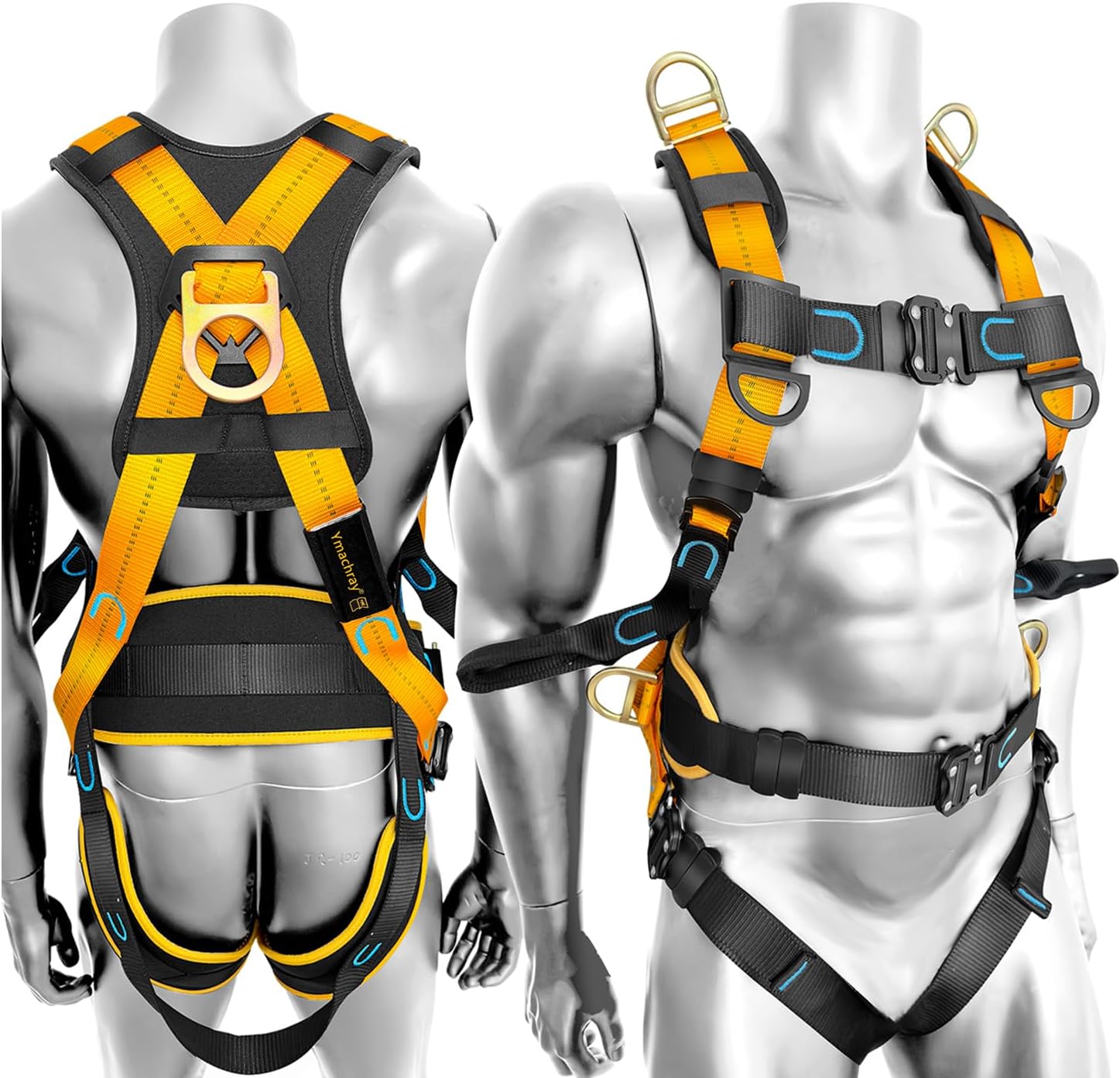 Fall Protection Full-Body Safety Harness, Vented & Padded Shoulder ...
