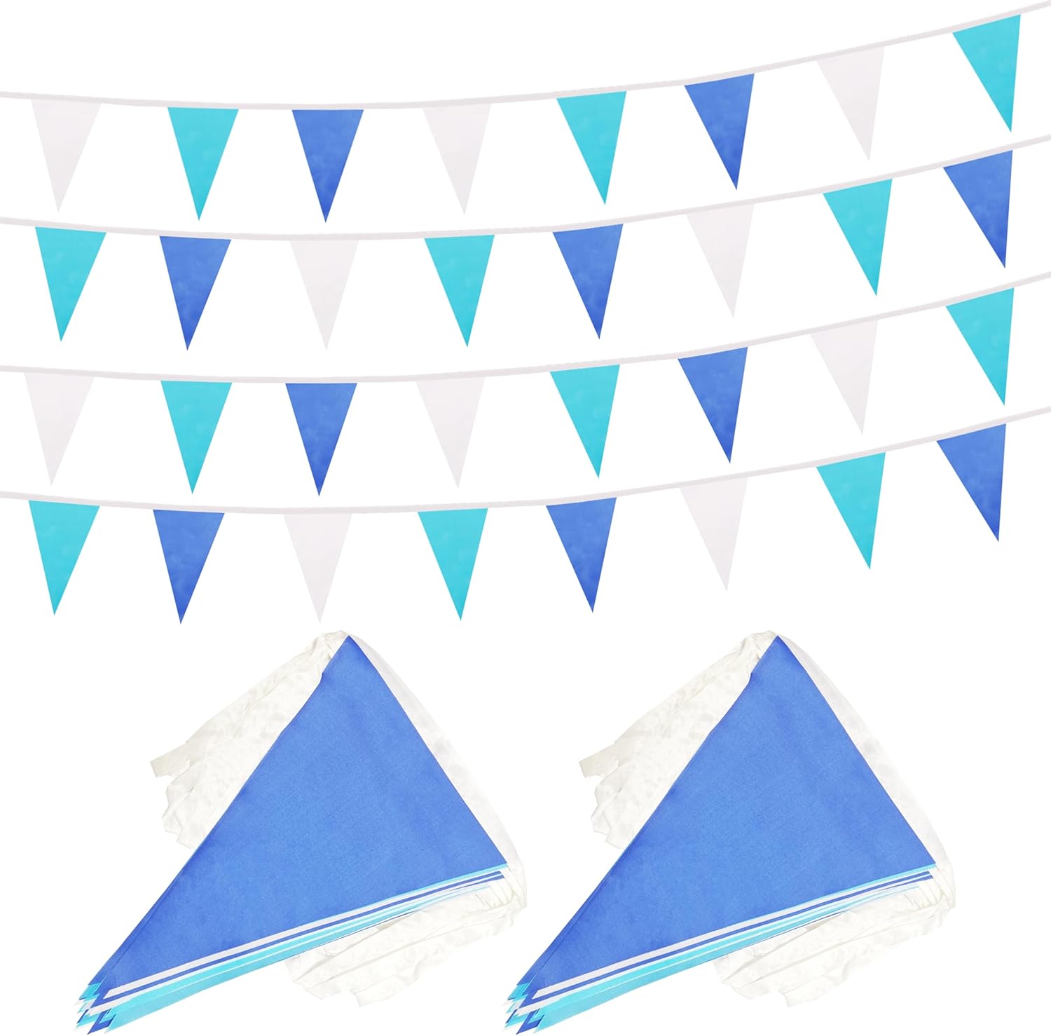 Amazon.com: Yamiuo 100 Ft White Blue Dark Blue Pennant Banner Flag, 60 ...