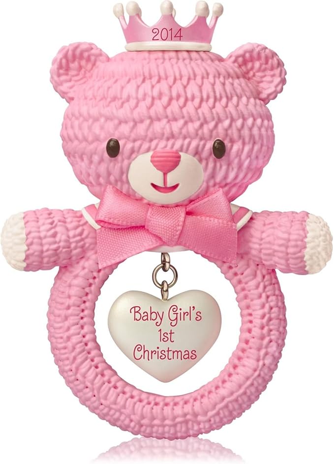 Amazon.com: Hallmark Keepsake Ornament Baby Girl's First Christmas 2014 ...