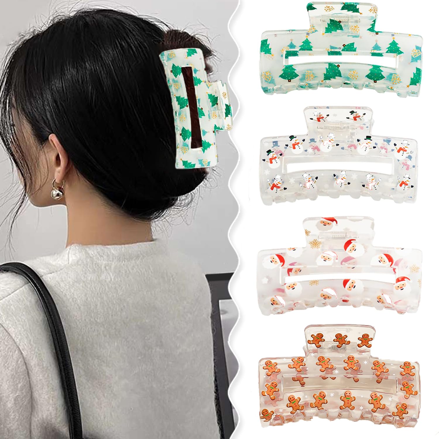 Amazon.com : 1pcs Christmas Trees Hair Clips - Christmas Hair Claw ...