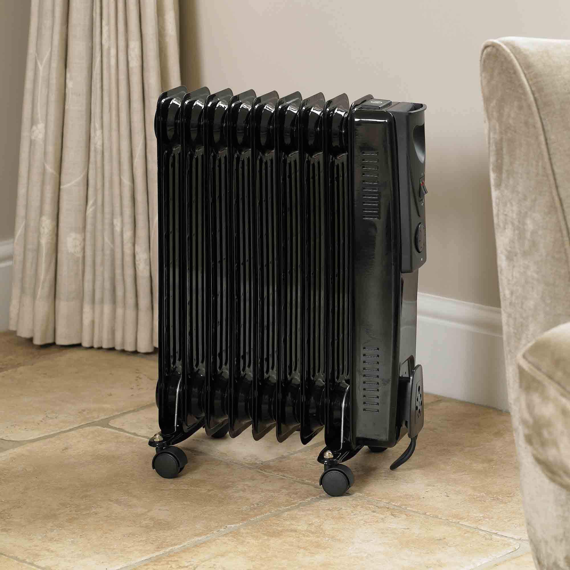 Wido 1500w 7 Fin Oil Filled Radiator Freestanding Portable Electric ...
