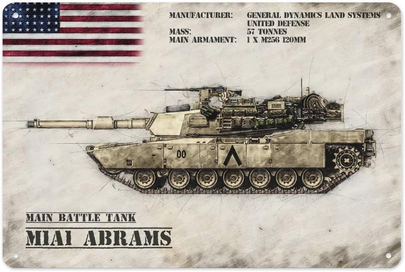 Amazon.com: Vintage Tank Metal Tin Sign M1A1 Abrams Boys Room Wall Art ...
