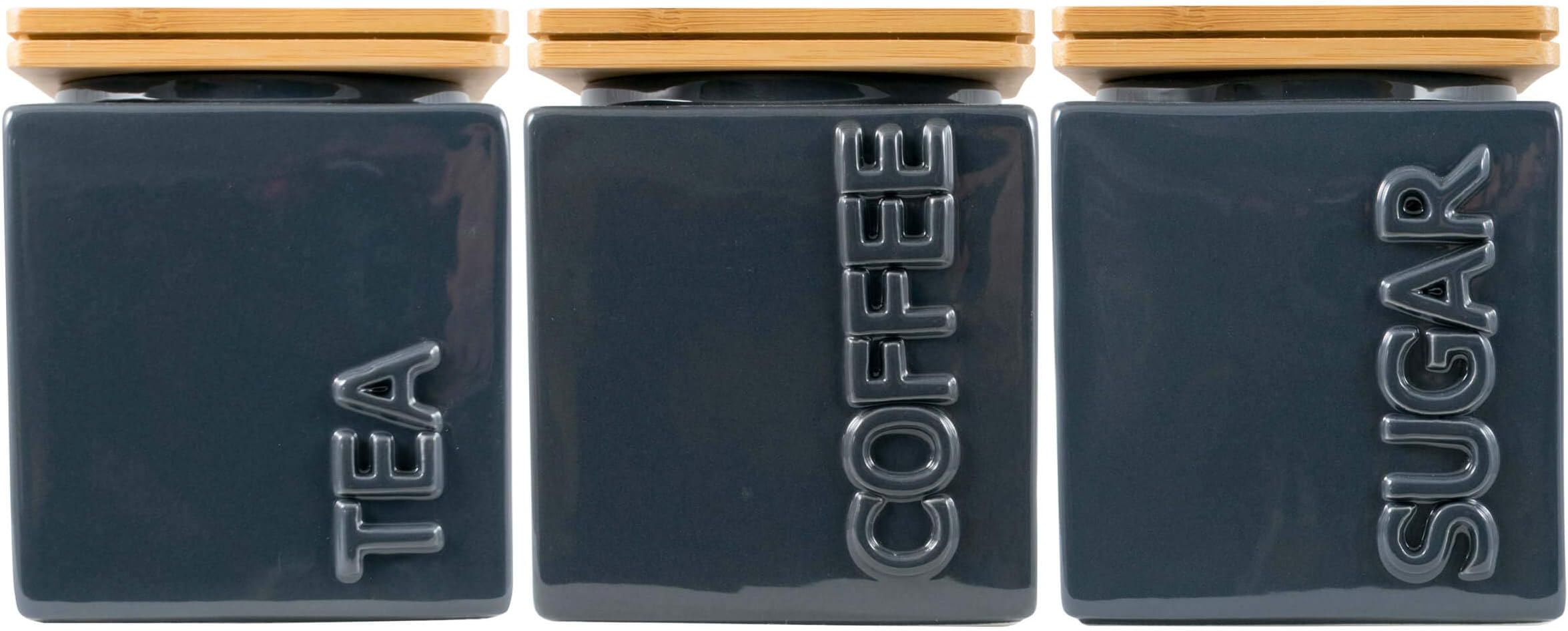 Set of 3 Ceramic Nautical Tea Coffee Sugar Canisters, Jars, Set ...