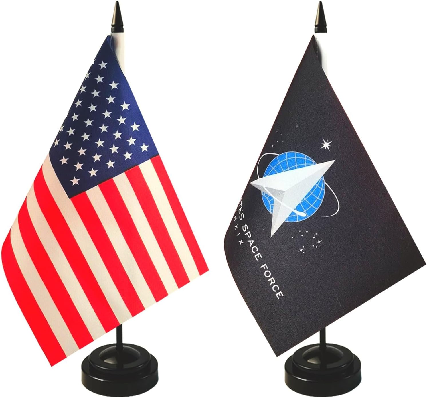 Amazon.com: 2 Pack USA & Space Force Desk Flag, 1 Space Force Table ...