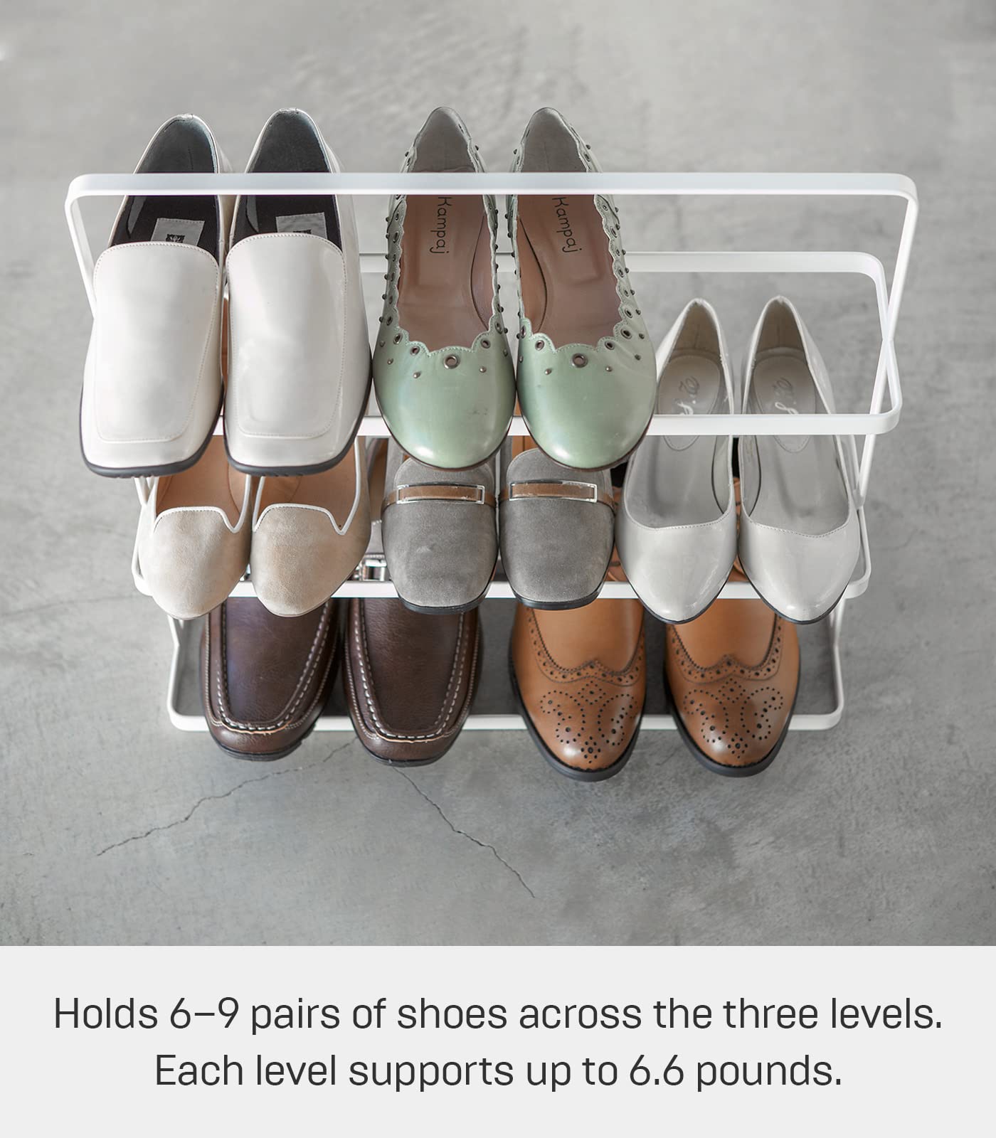 Snapklik.com : Yamazaki Home Compact Modern Metal Shoe Rack Steel Short ...