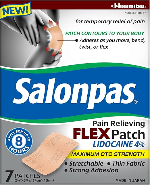 Amazon.com: Salonpas Pain Relieving Flex Patch Lidocaine 4% 7 Count ...