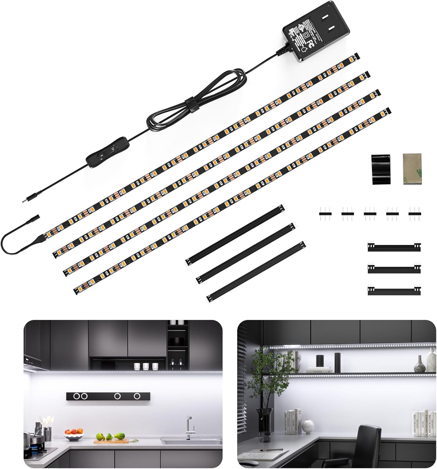 Amazon.com: WOBANE LED Under Cabinet Lighting Kit,Flexible LED Ribbon ...