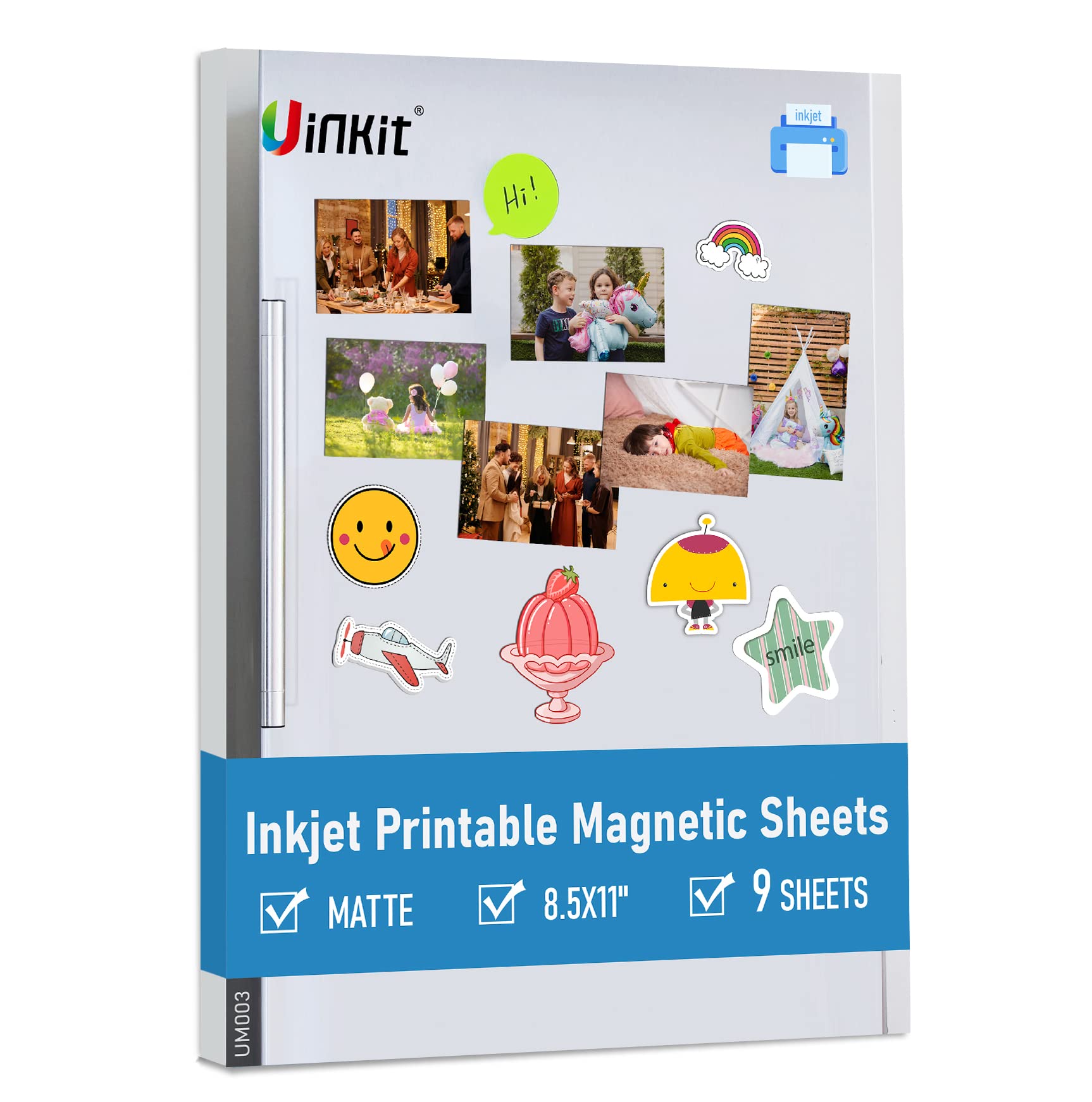 Snapklik.com : 9 Sheets Printable Magnetic Sheets Non Adhesive 135mil 8 ...
