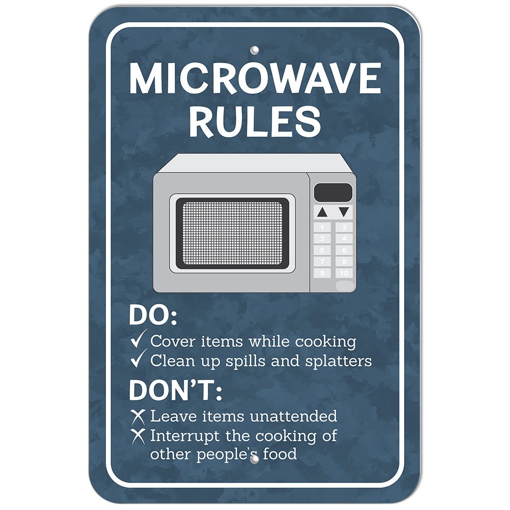 Snapklik.com : Plastic Sign Microwave Rules Office - 6" X 9"