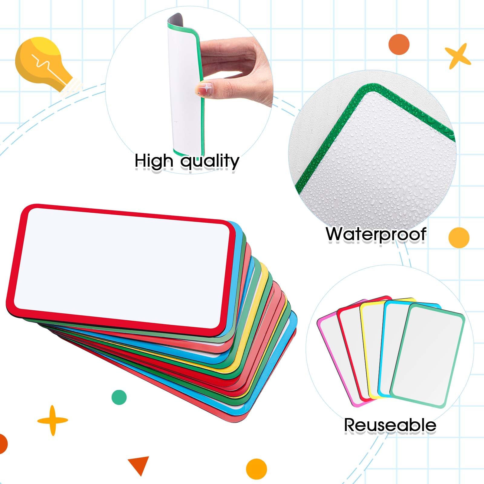 Snapklik.com : Tenceur 50 Pcs 3 X 5 Inch Dry Erase Magnetic Labels Dry ...