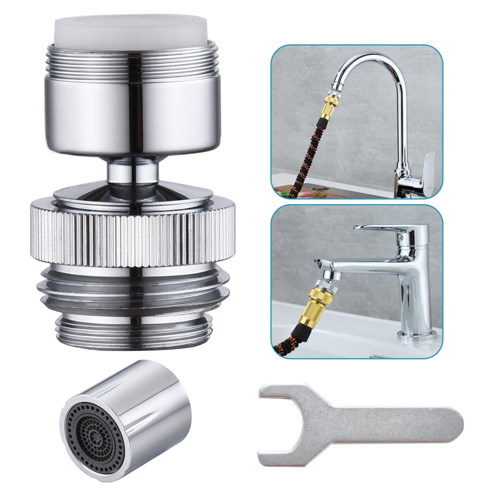 YRDL Faucet Adapter with Dual-function Aerator Kit, Sink Faucet to ...