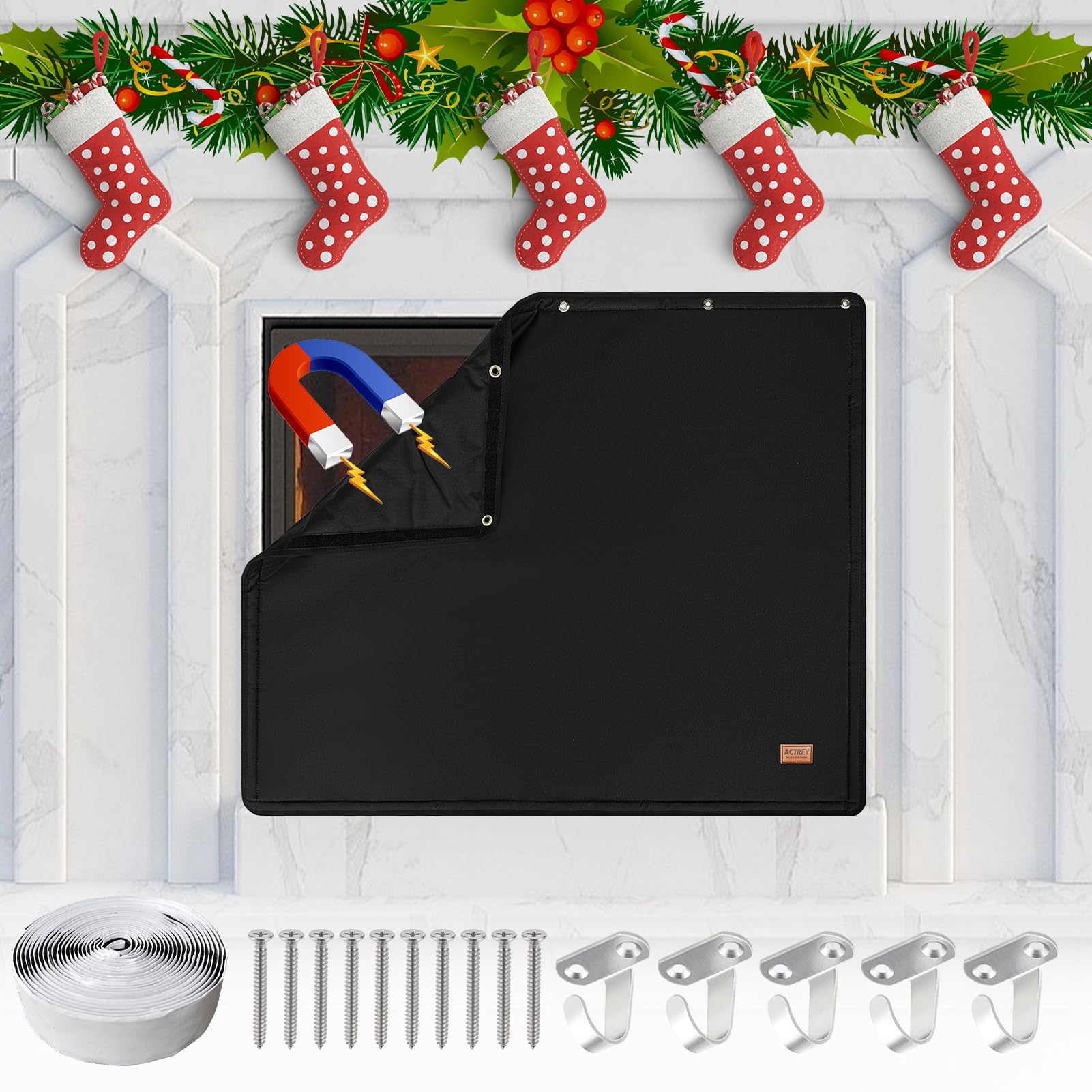 Magnet Fireplace Draft Stopper for Heat Loss,2023 New Upgraded ...