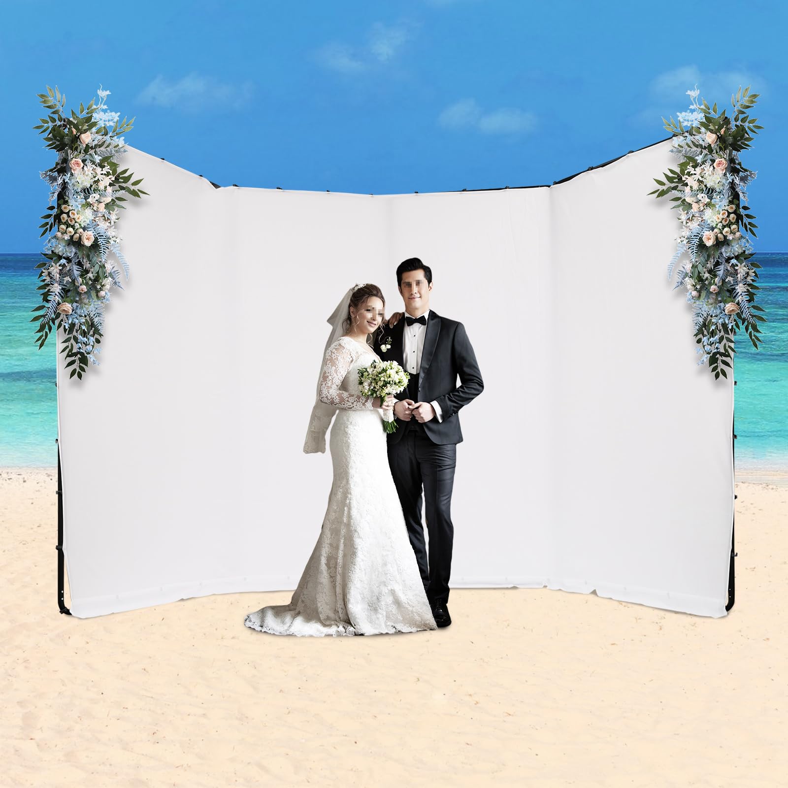 Amazon.com : Portable Large Chromakey White Screen Backdrop with Stand ...