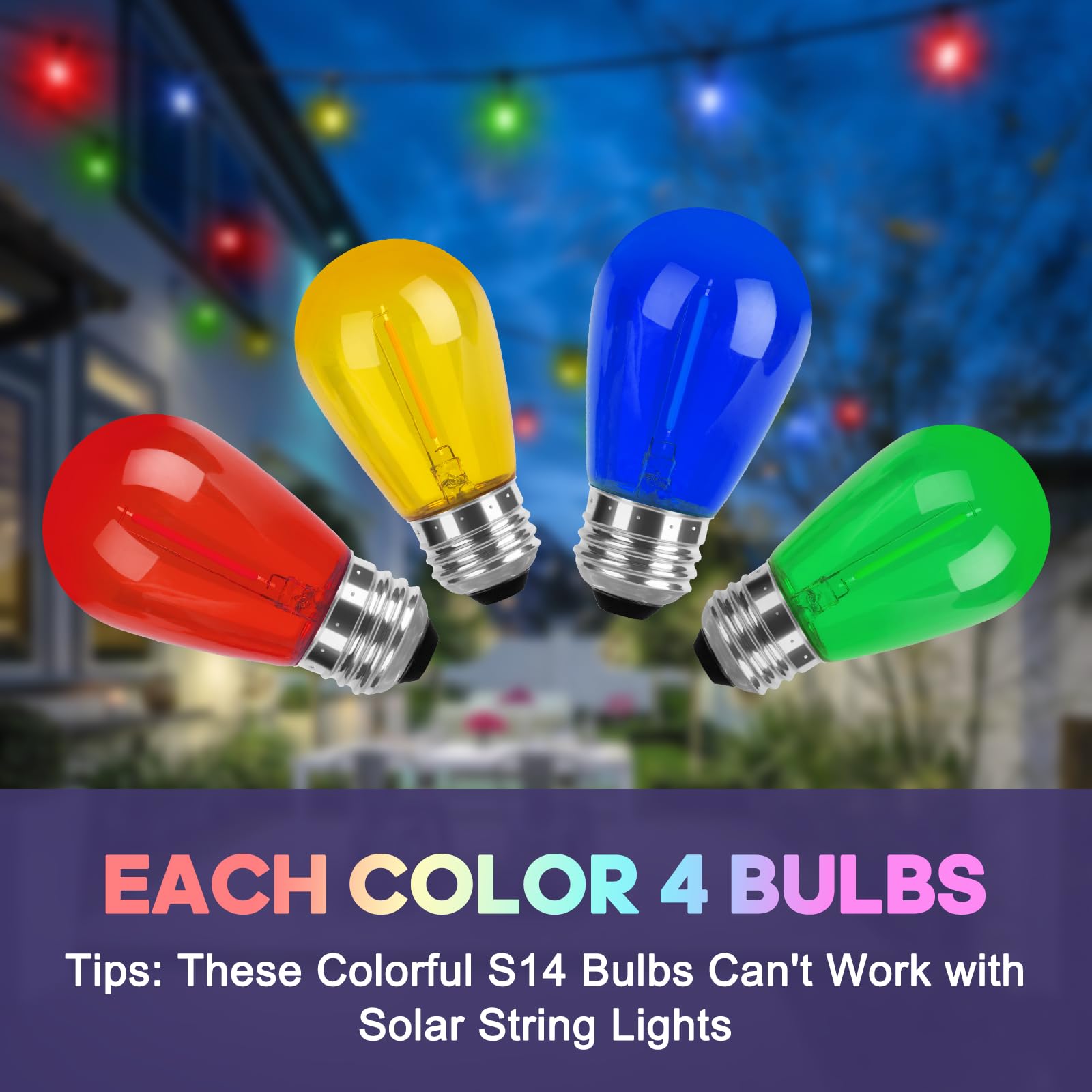 Snapklik.com : SMART EGG S14 Colored LED String Light Bulbs Replacement ...