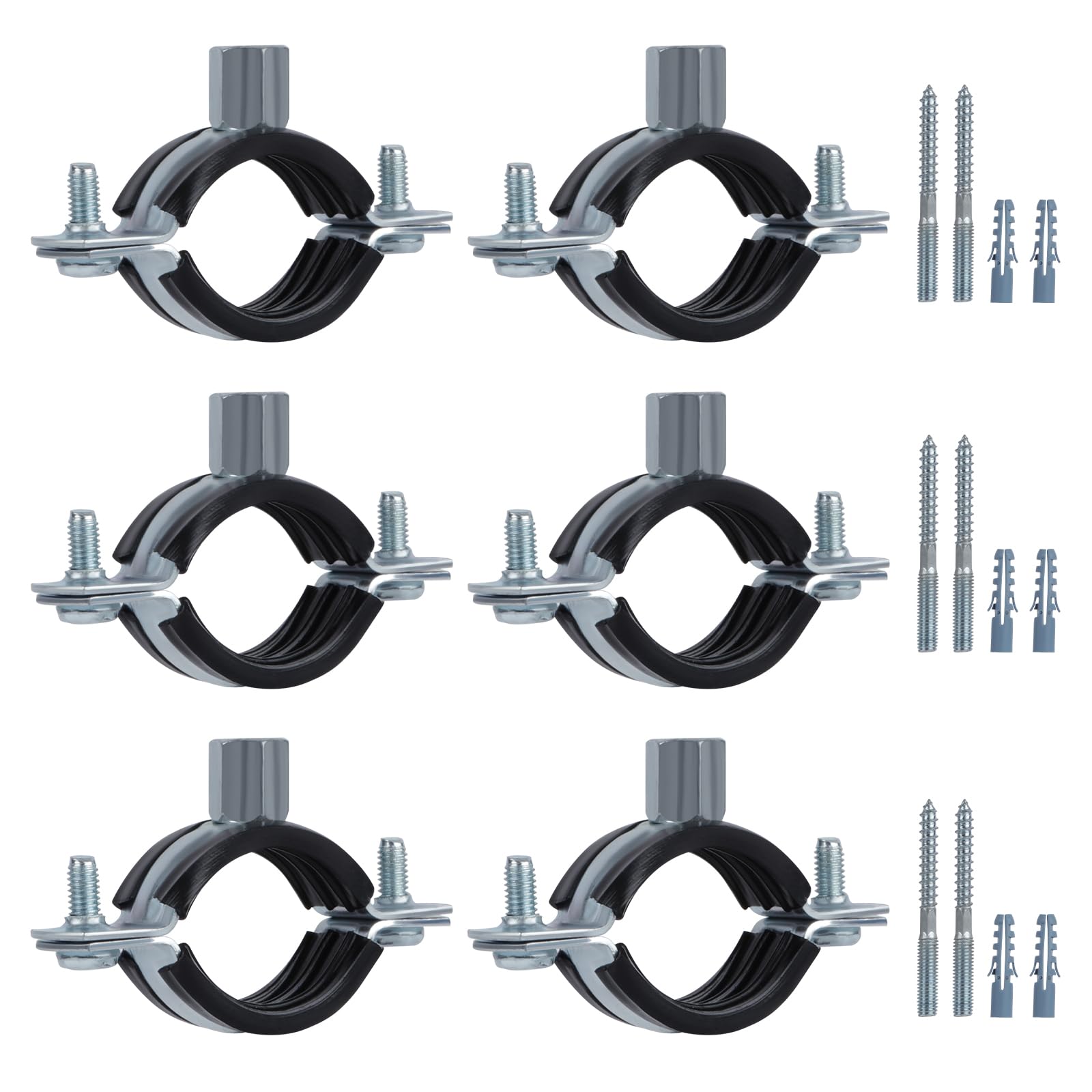 JDHGSHL 6 PCS Split Ring Pipe Hanger, Heavy Duty Adjustable Pipe ...