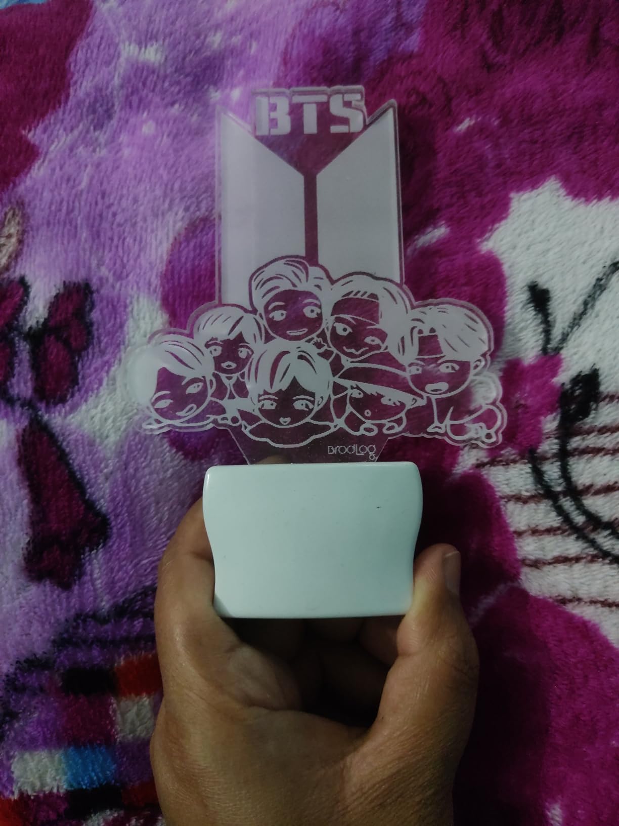 Buy Brodlog Bts 3D Optical Illusion Acrylic Night Lamp, 7 Colors Rgb ...