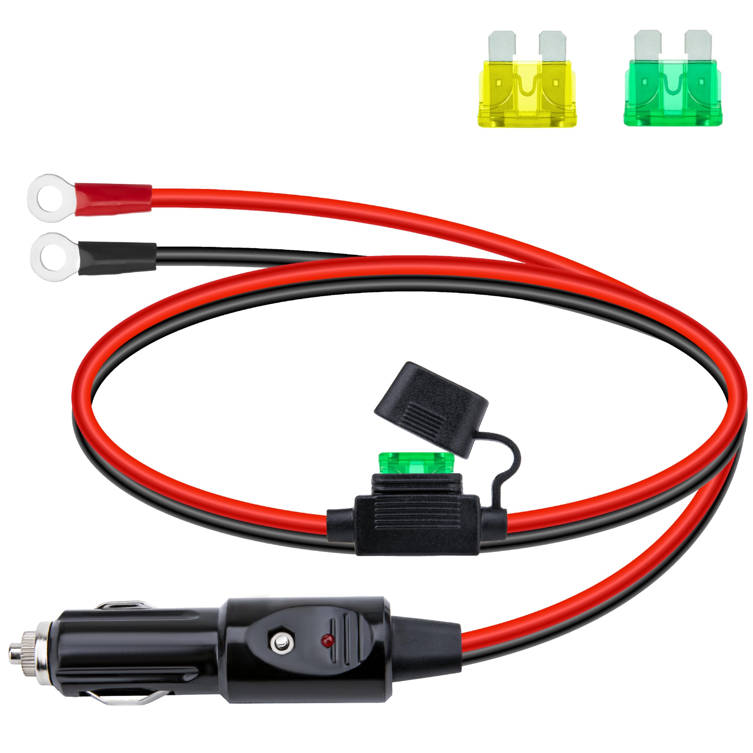 Amazon.com: 12 AWG Heavy Duty Cigarette Lighter Plug, 3.3 FT Cigarette ...