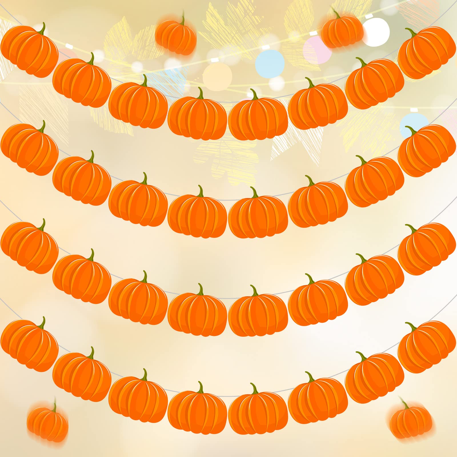 Amazon.com: Censen 4 Pieces Thanksgiving Pumpkin Banner Fall Pumpkin ...