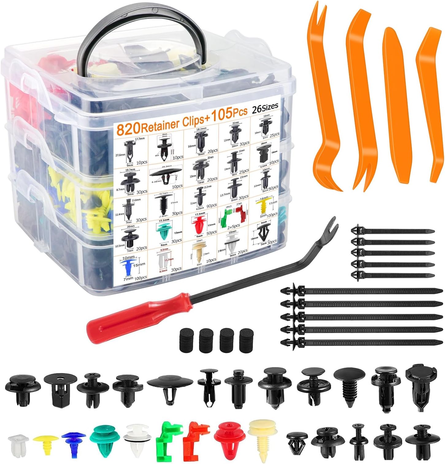 965Pcs Car Retainer Clips Plastic Car Trim Clips Kit, Car Bumper ...