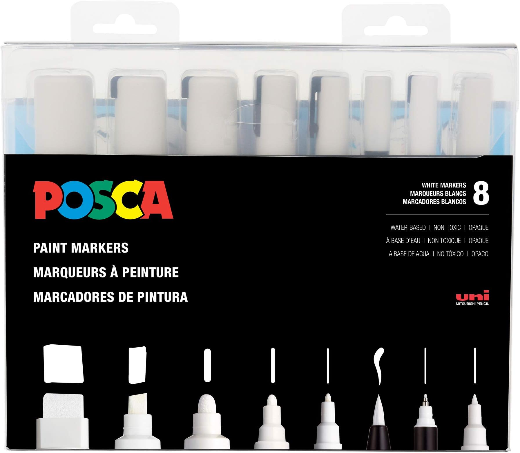 Amazon.com: POSCA Black & White Bullet Tip - Set of 6 Pens (PC-5M, PC ...