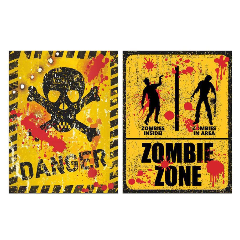 Warning Signs Danger Zombies