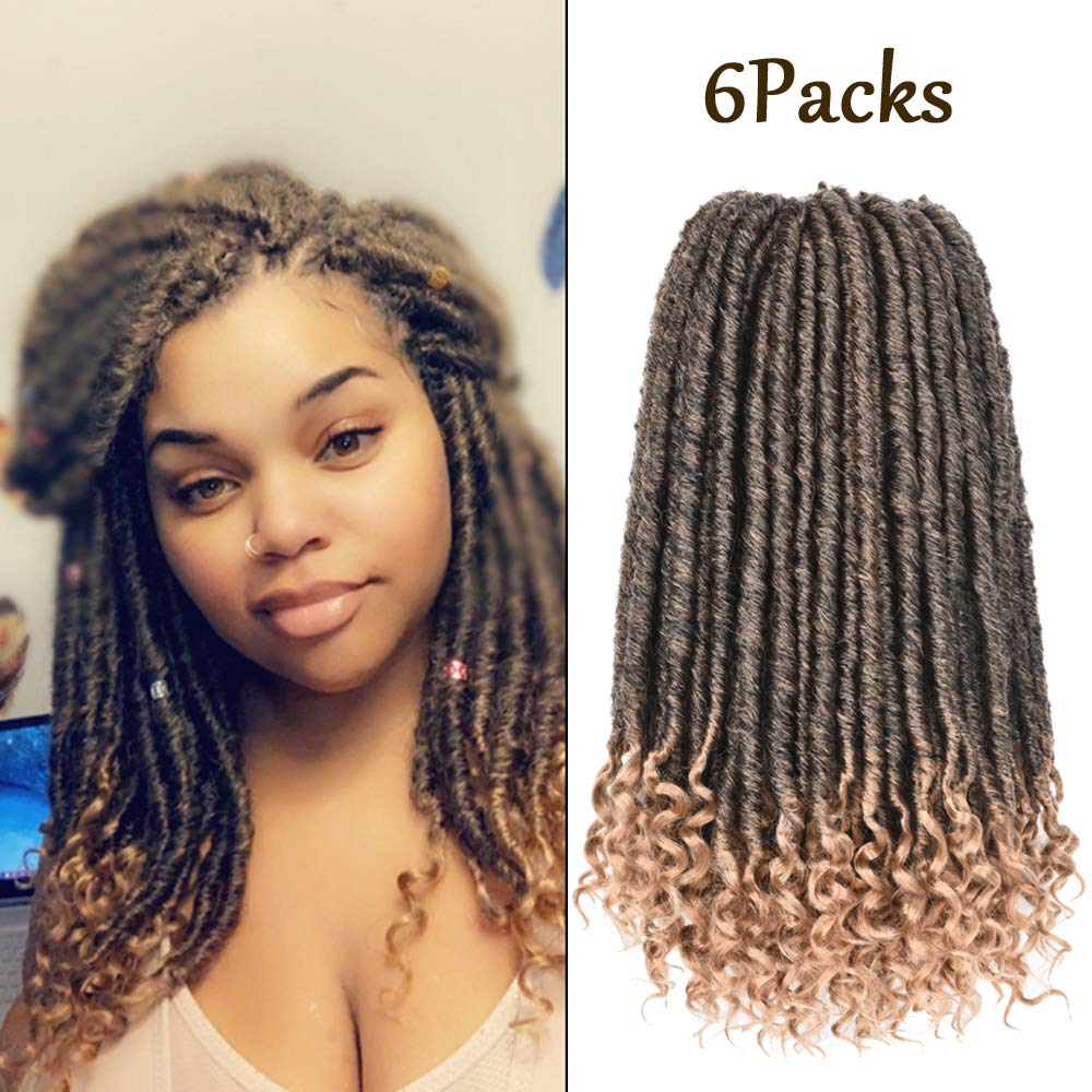 Buy Alileader 6 Bundles Pre-Looped Faux Locs Crochet Braids Synthetic ...