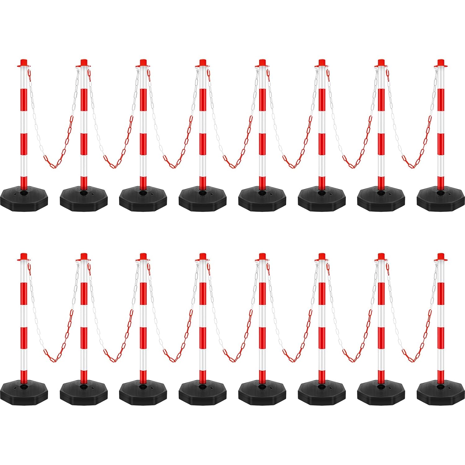 Traffic Delineator Post Cone, Plastic Stanchion Post Set Crowd Control ...