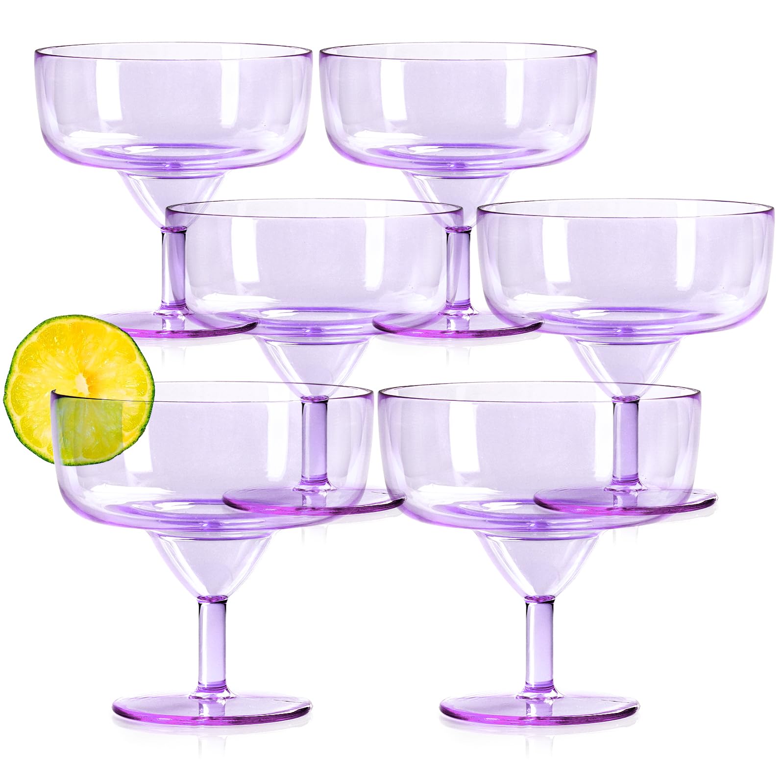 Amazon.com | 6 Pcs Purple Margarita Glasses Short Stem Martini Glasses ...