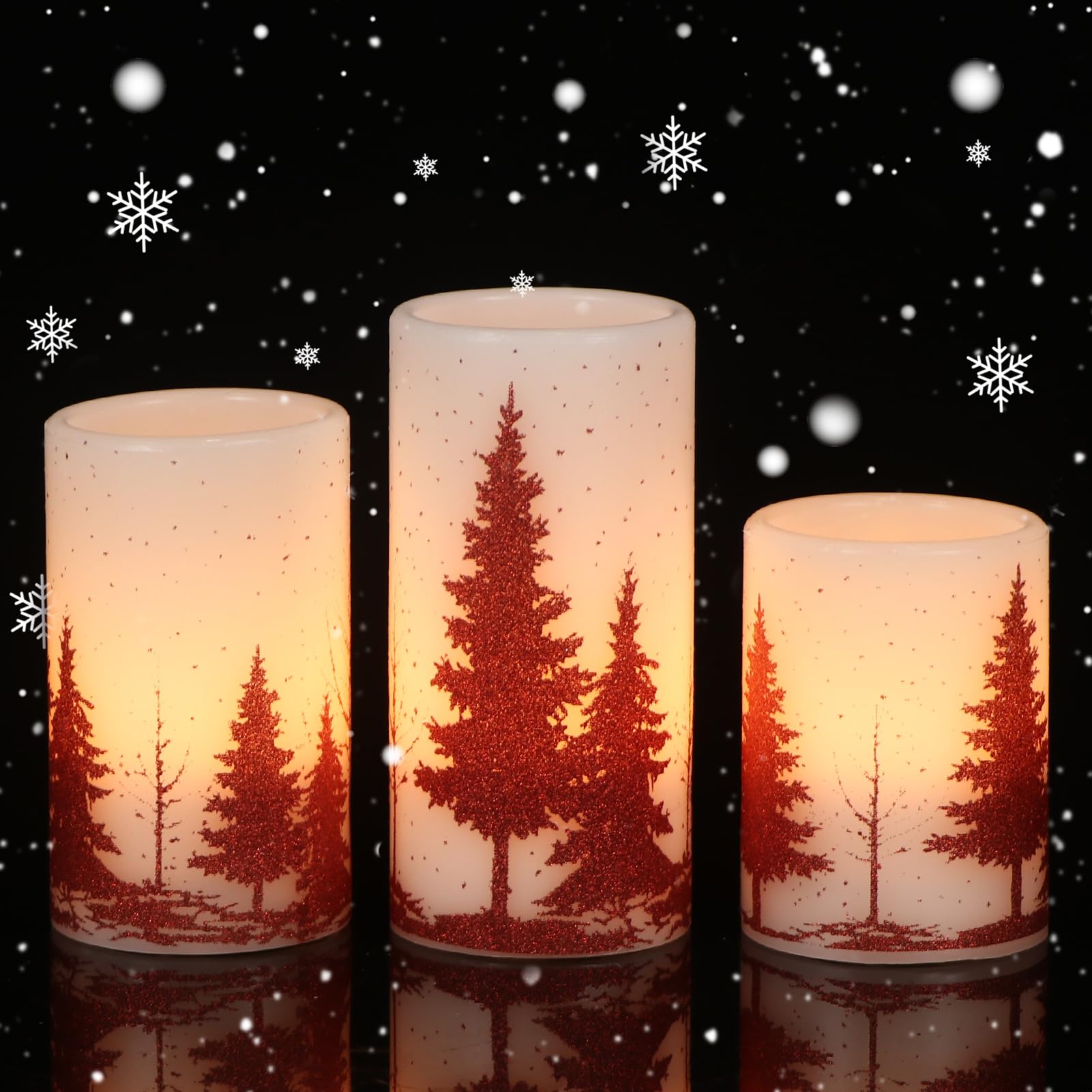 Amazon.com: Eldnacele Christmas Flickering Flameless Candles with 6 ...