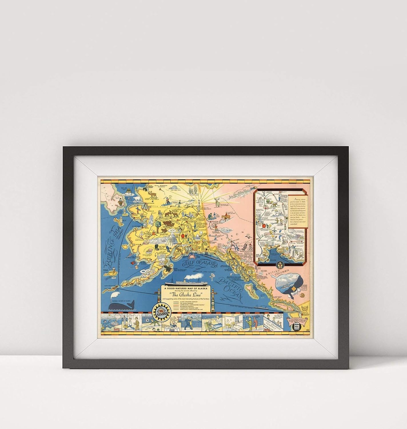 Amazon.com: Mapa-Carto, LLC 1934 Map of |A Good-Natured map of Alaska ...