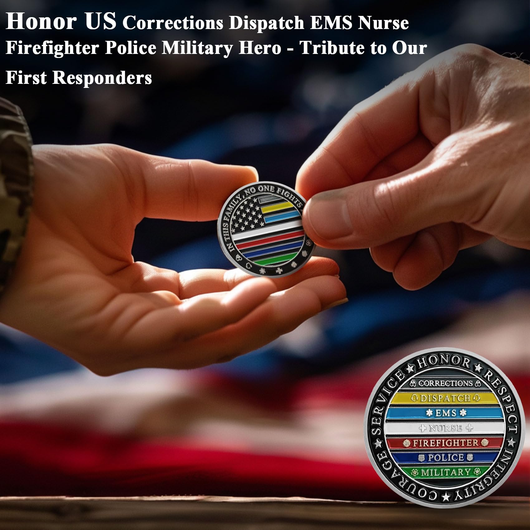 Snapklik.com : 5 PCS Thin Multi Line Challenge Coin - No One Fights ...