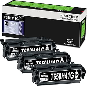 Amazon.com: SLIKIA T650 (T650H41G) Black Toner Cartridge, Compatible 3 ...