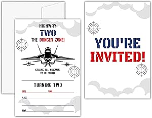 Amazon.com : Fighter Jet Pilot Birthday Invitations, 2nd Top Fighter ...