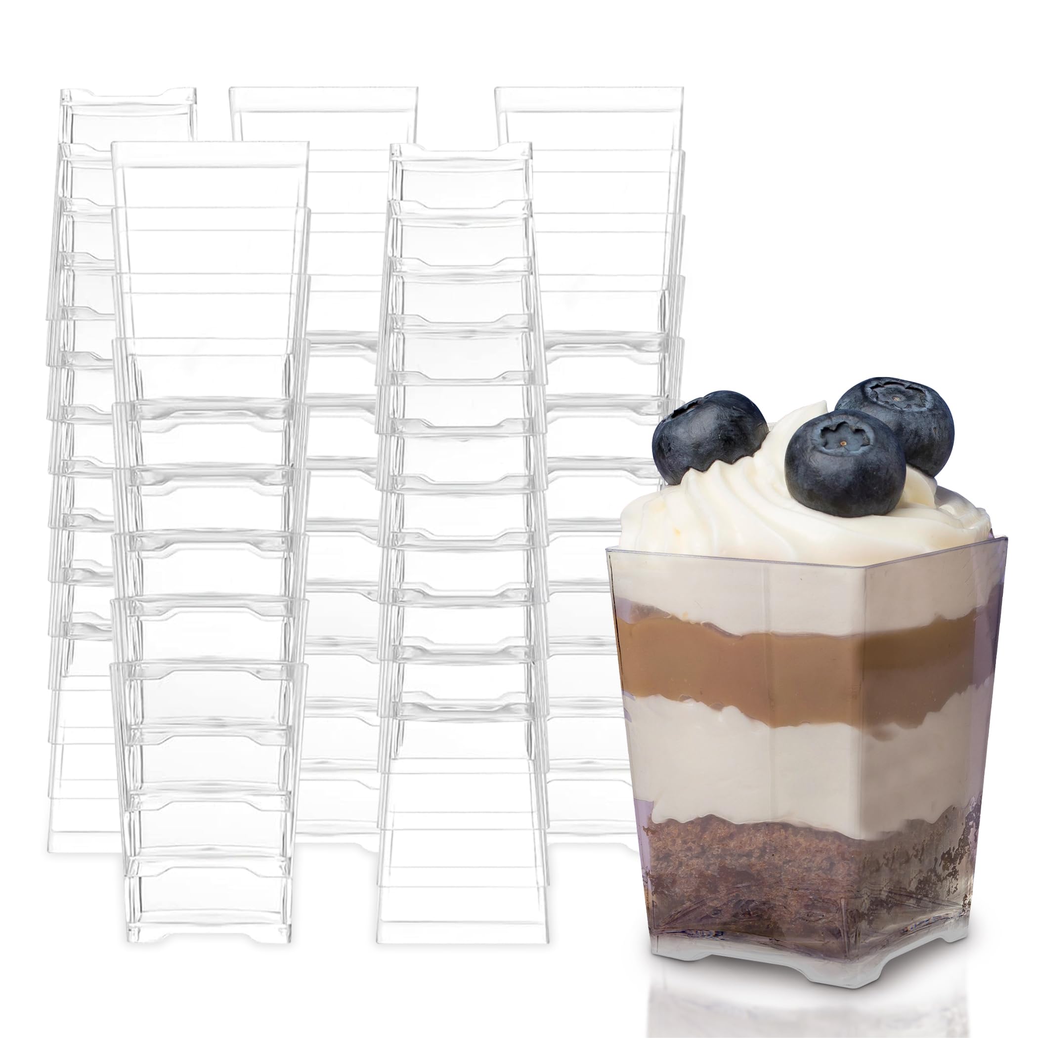 Amazon.com: Oasis Creations Square Dessert Cup - 4 Ounce - Durable ...
