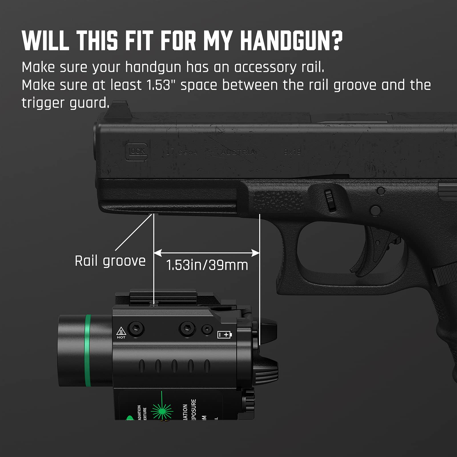 Feyachi LF-58 Green Laser Weapon Light Combo 200 Lumen...B09F9LWGVJ ...