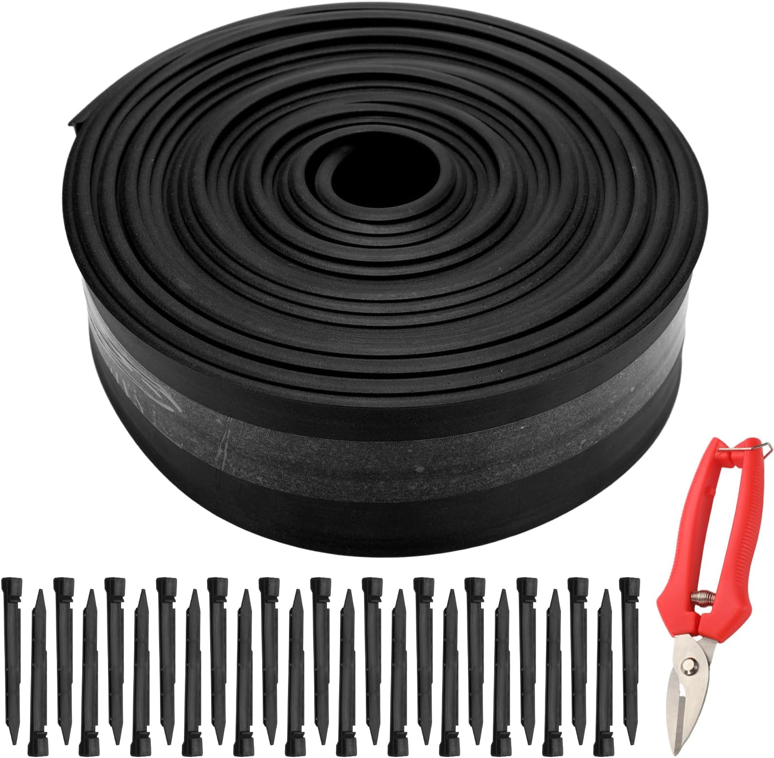 Amazon.com : Lasnten 40 ft Landscape Edging Coil Kit 4 Inch Tall Black ...