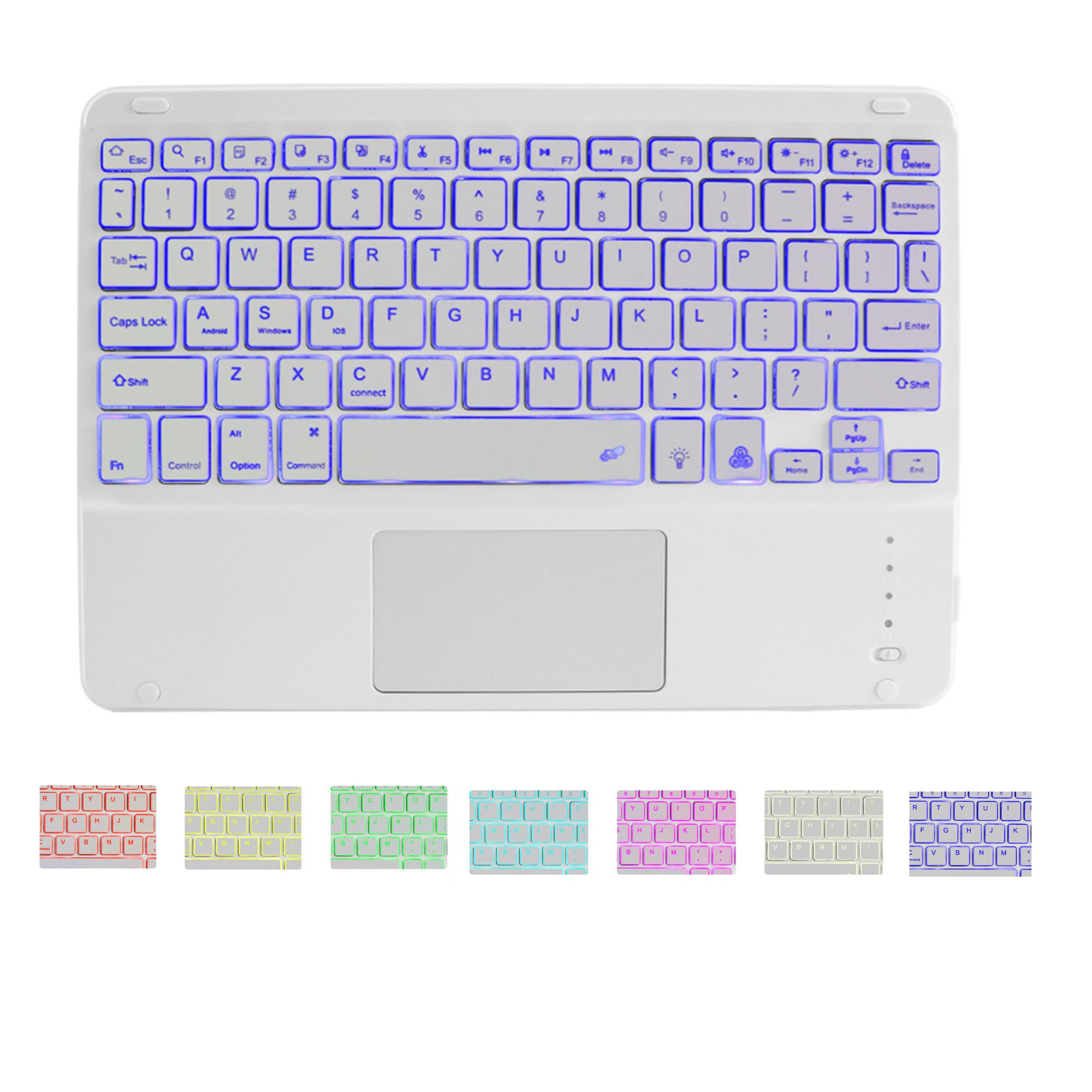 Amazon.com: Sunffice Bluetooth Keyboard with Touchpad,Ultra Silm 7 ...